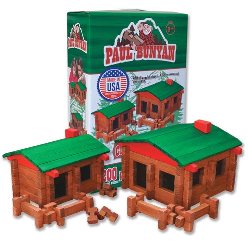 Roy Toy 550 Pc. Deluxe Log Building Set Made in the USA - Etsy