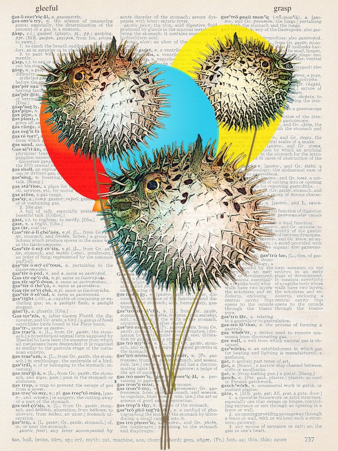 Blowfish Balloons | Art Print - Etsy