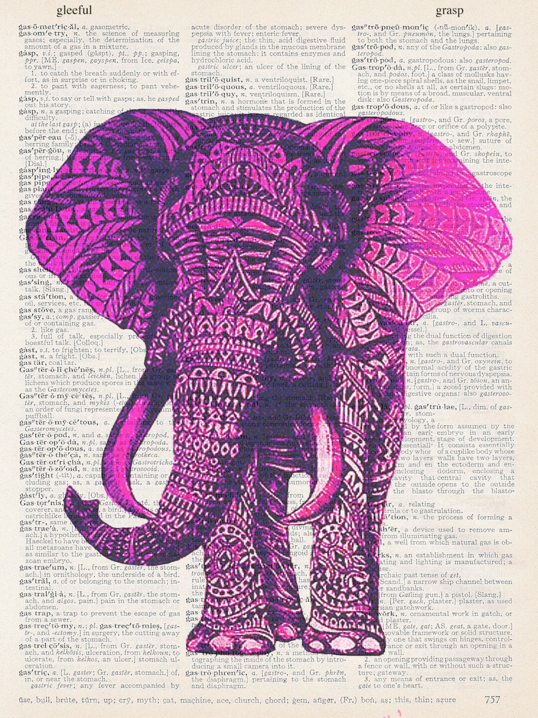 Elephant Pink | Art Print - Etsy