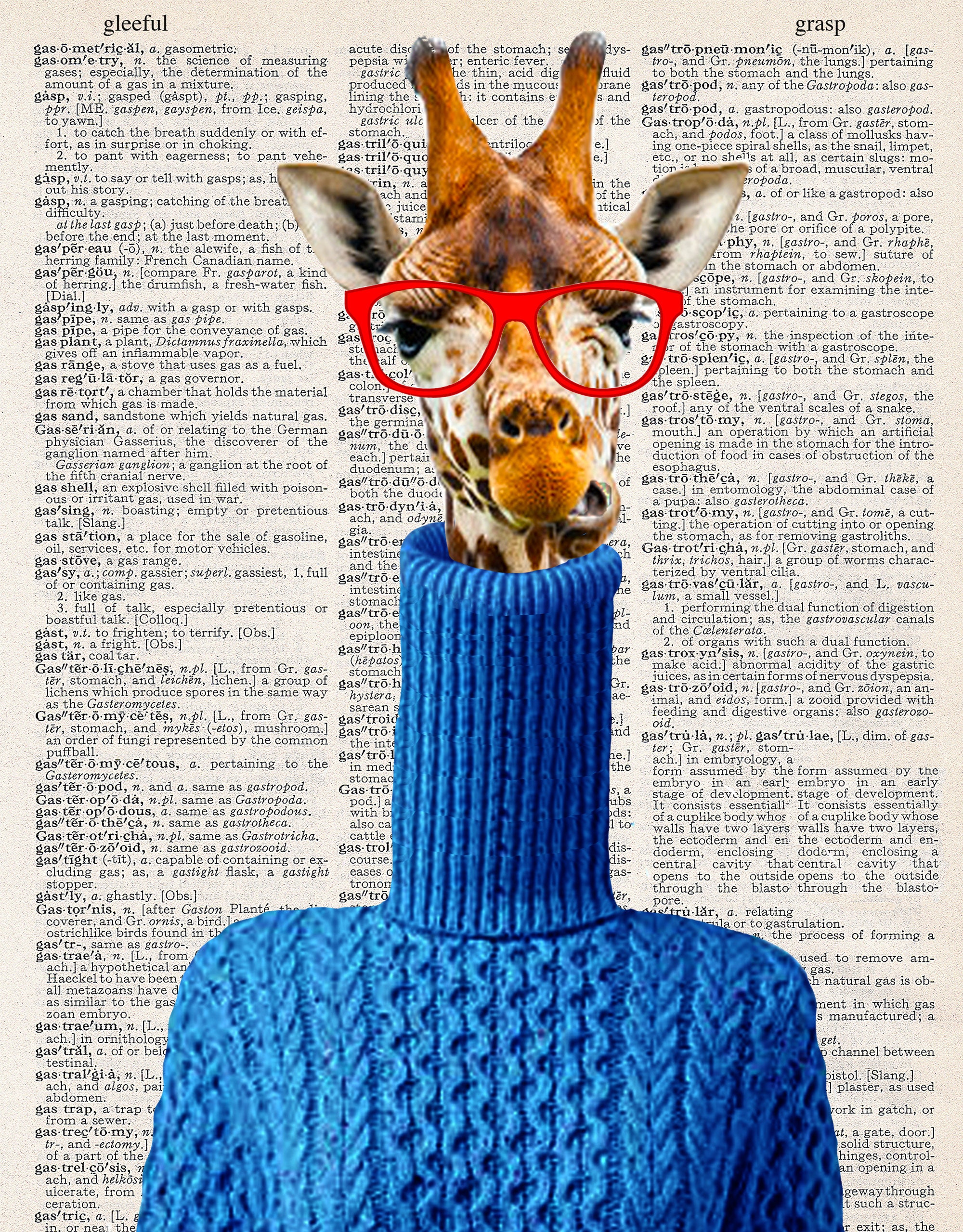 Hipster Giraffe | Art Print - Etsy
