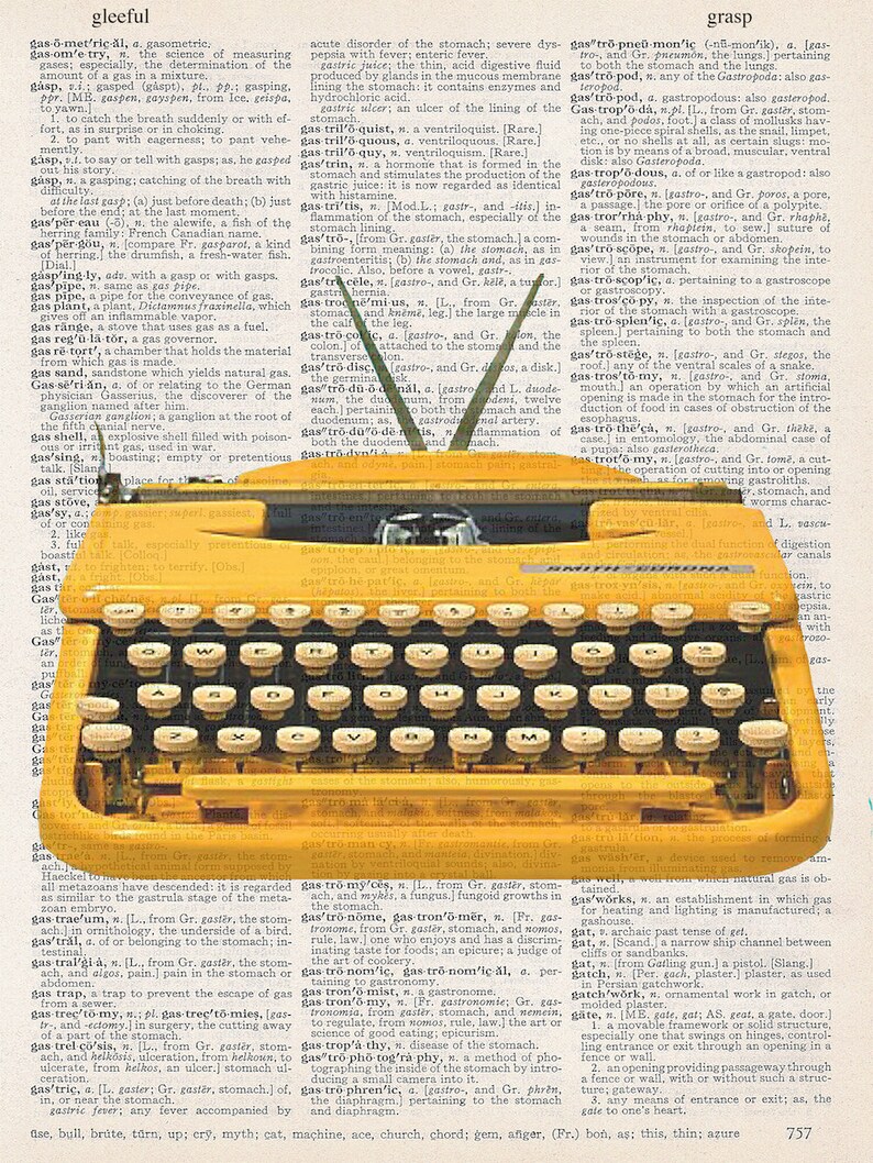 Typewriter Yellow | Art Print - Etsy