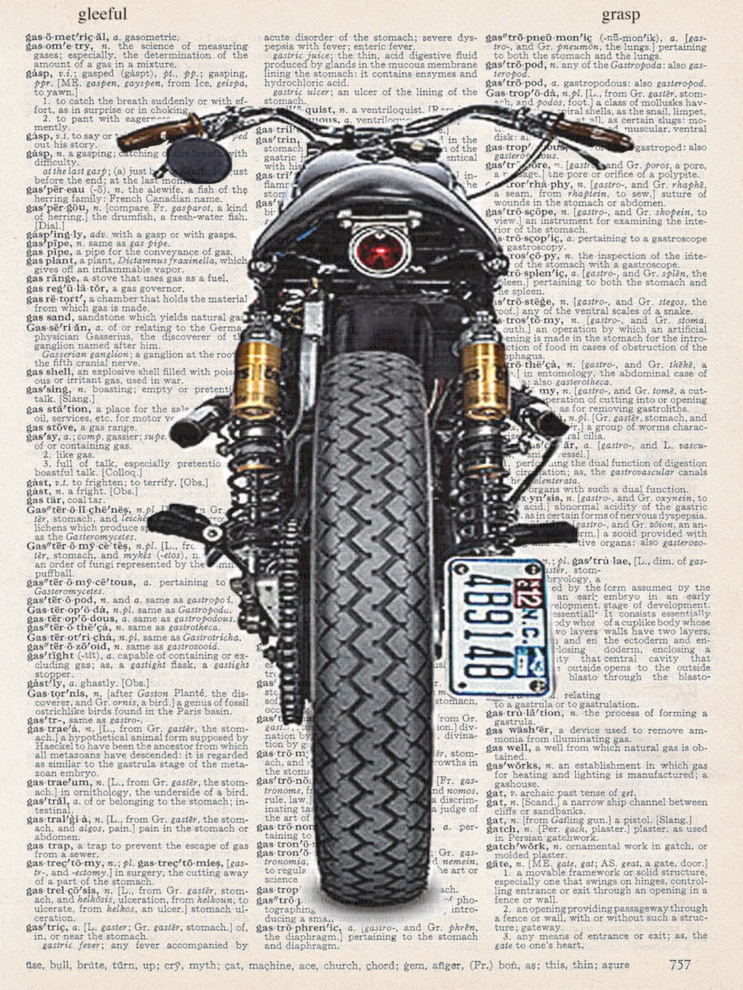 Motorcycle Back | Art Print - Etsy