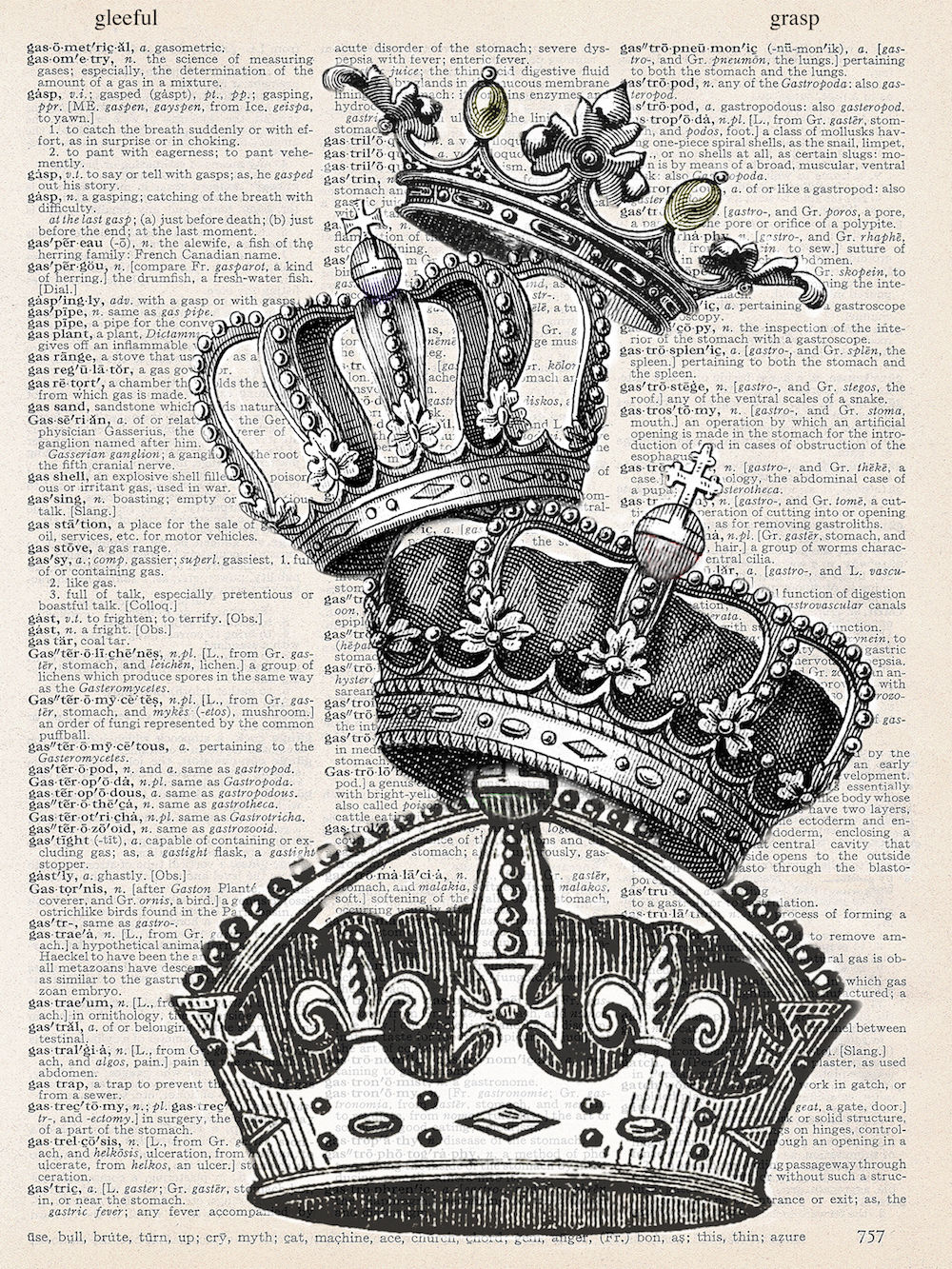 Stacked Crowns | Art Print - Etsy