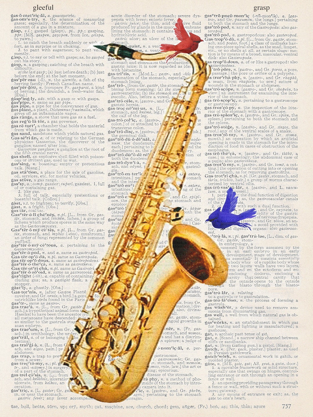 Saxophone Birds | Art Print - Etsy