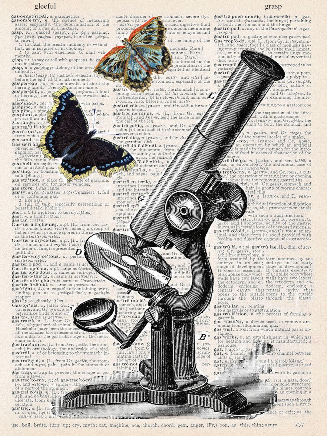 Butterfly Microscope | Art Print - Etsy
