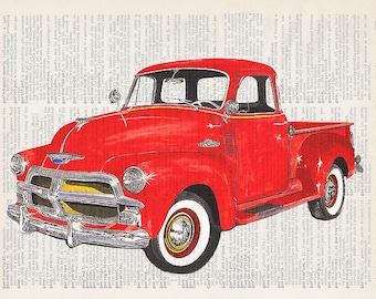 Chevy 1/2 Ton Pickup Vintage Vehicle Truck Art Travel Poster - Etsy