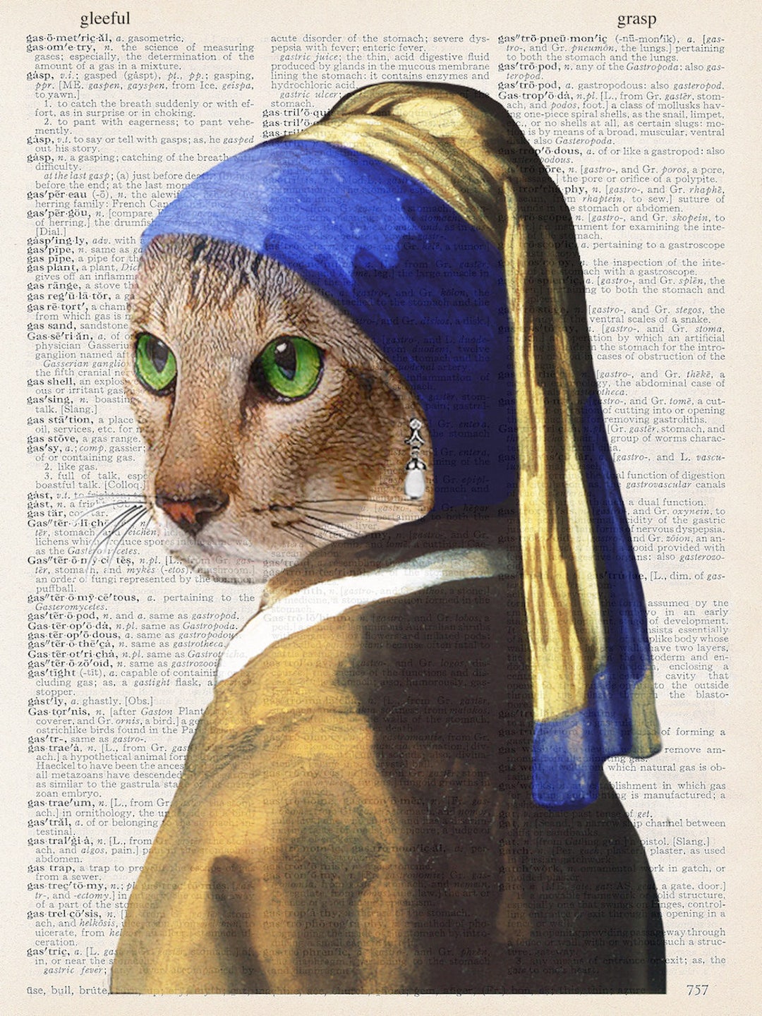 Blue Cat | Art Print - Etsy