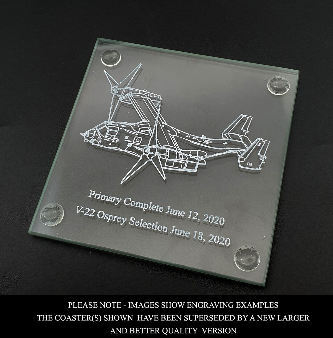 V22 Osprey Helicopter Aircraft Drinks Coaster - Diamond Engraved to ...