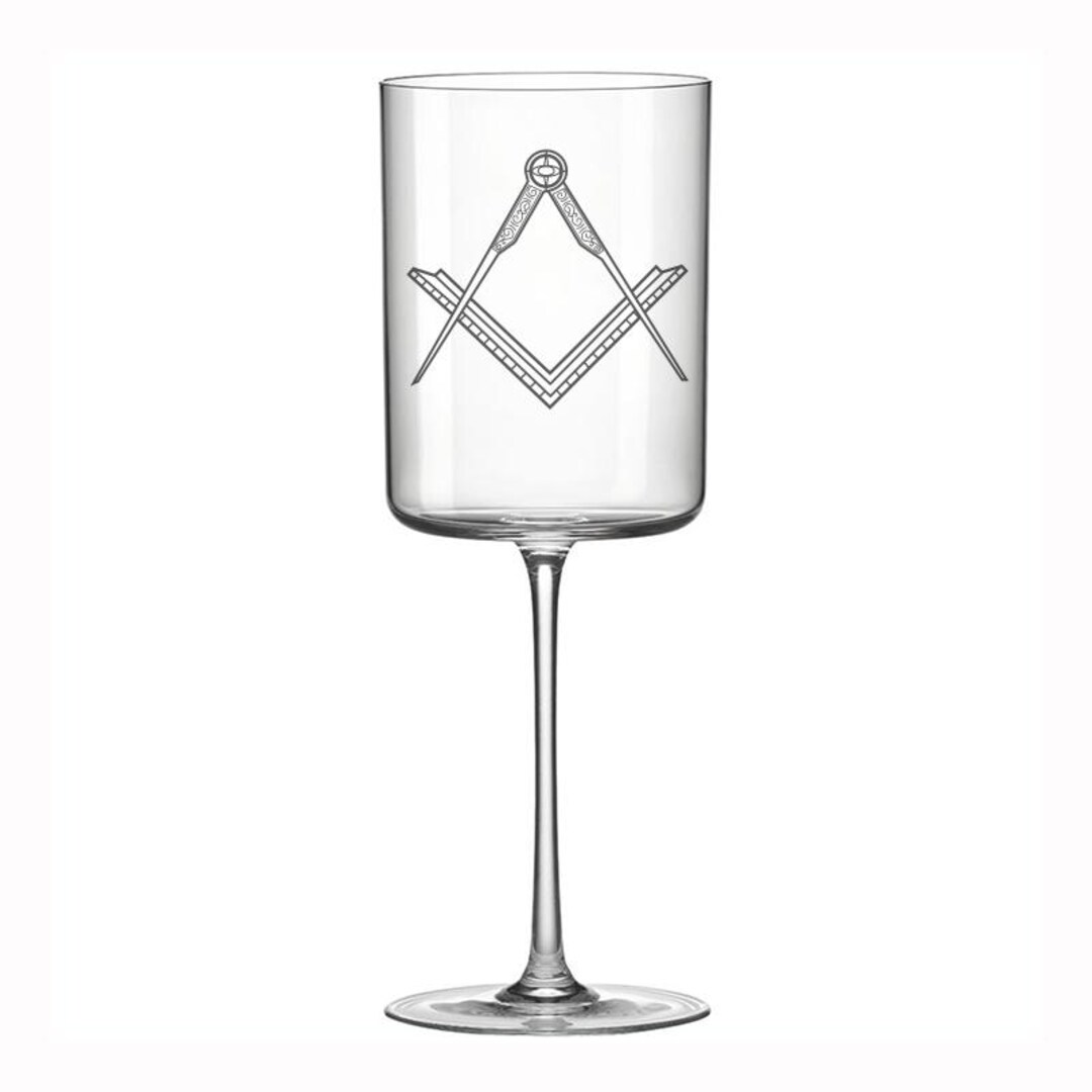 Personalised Masonic Compass & Set Square Wine Glass - Choose Design ...