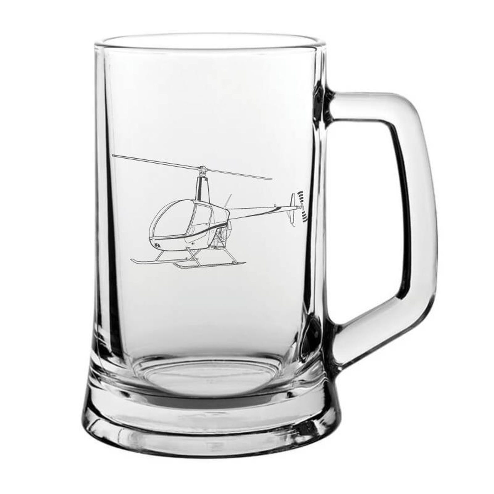 Personalised Robinson R22 Helicopter Glass Tankard - Choose Tankard ...