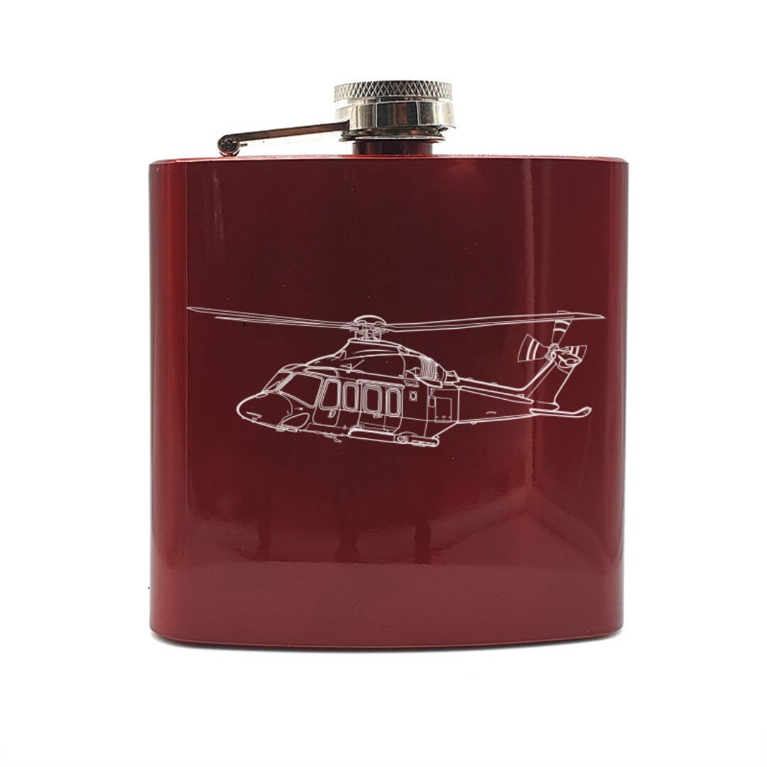 Agustawestland AW139 Helicopter Pilots 6oz Stainless Steel Hip Flask ...