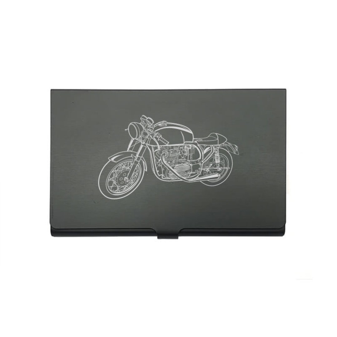 Vintage Cafe Racer Bike Card Holder - Business Credit Card Case ...