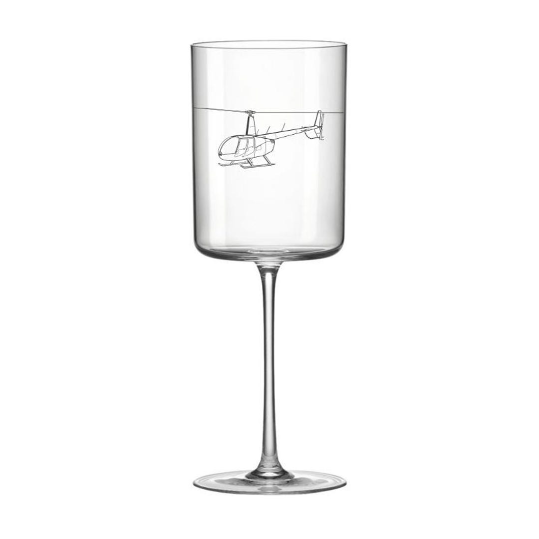 Personalised Robinson R44 Helicopter Wine Glass - Choose Design ...