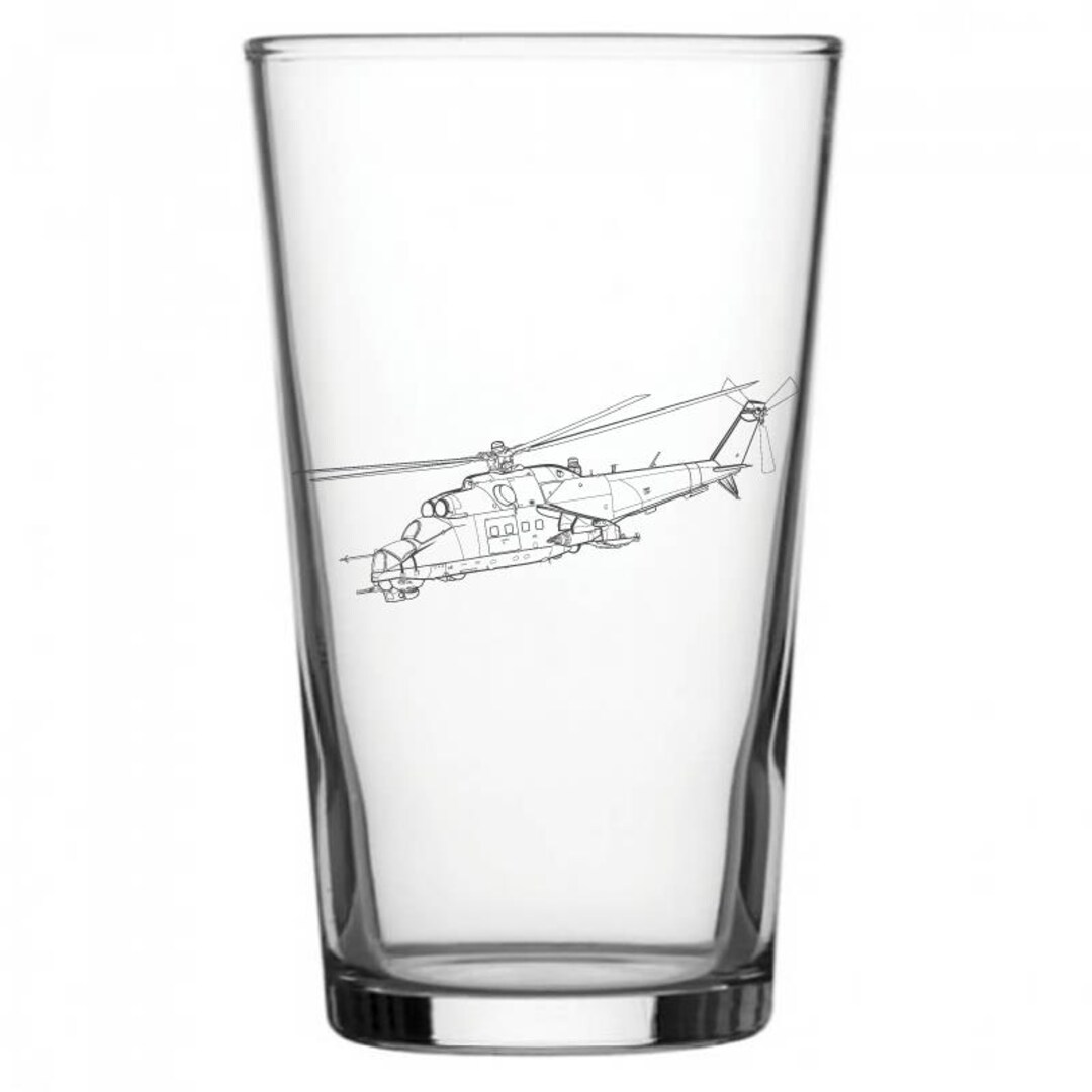 MI24 Hind Helicopter Beer Glass | Military Aviation Pilot Gift Birthday ...