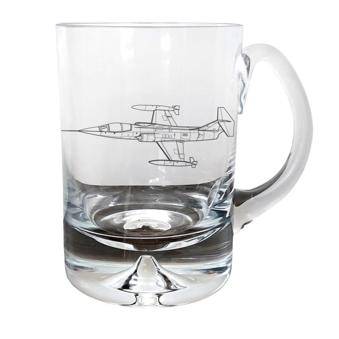 Engraved Lockheed F104 Starfighter Aircraft Glass Tankard - Choose ...
