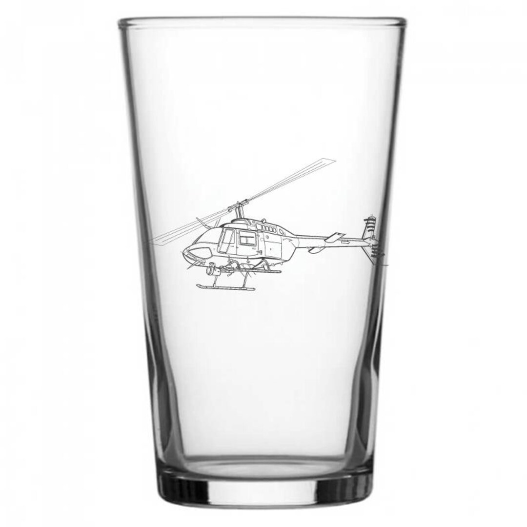 Bell Jet Ranger Police Helicopter Glass | Tumbler, Beer, Wine Glasses ...