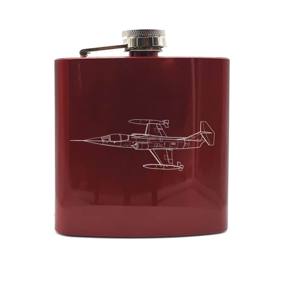 Personalised Lockheed F104 Starfighter Aircraft 6oz Steel Hip Flask ...