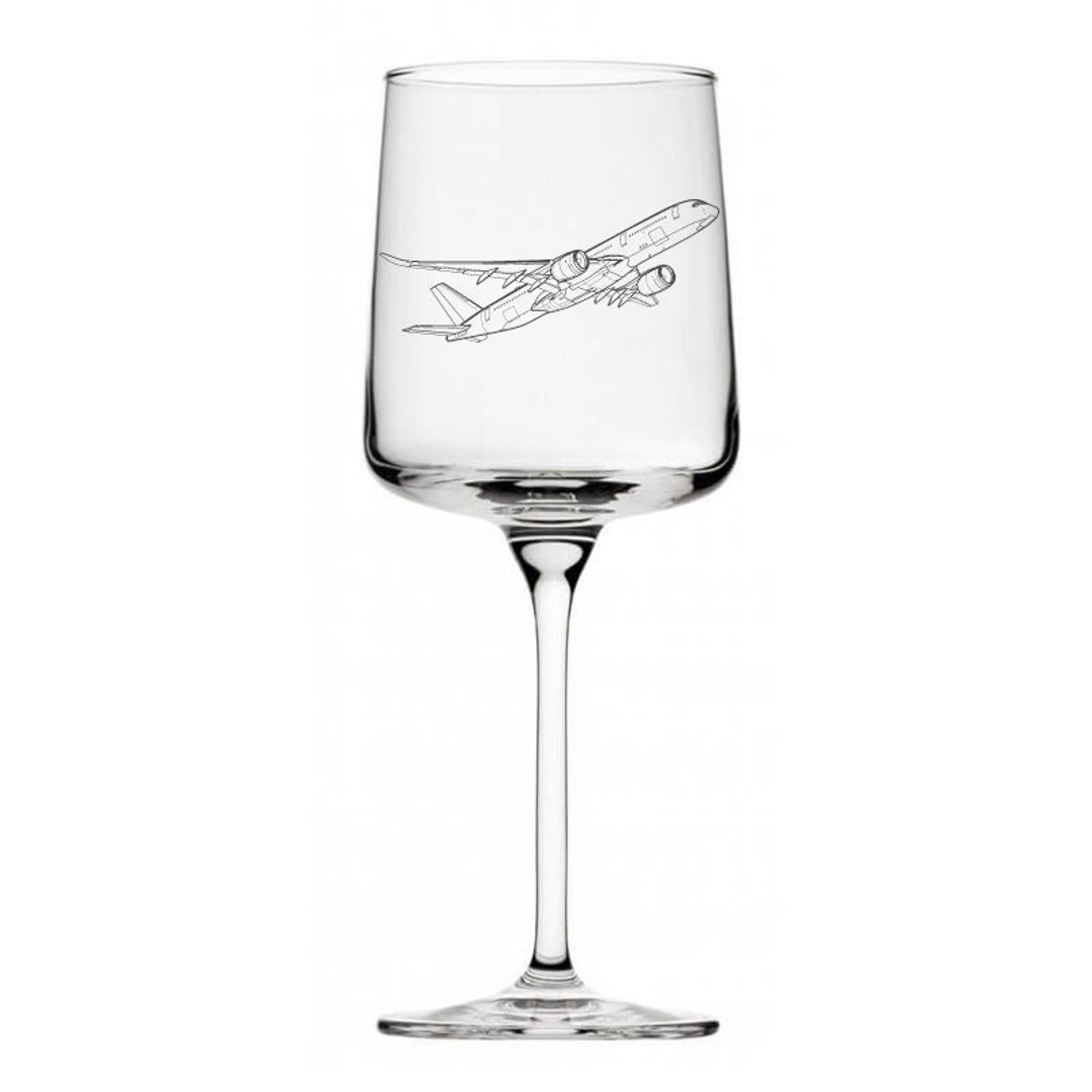 Personalised Airbus A350 Aircraft Wine Glass 320ml Commercial Pilot ...