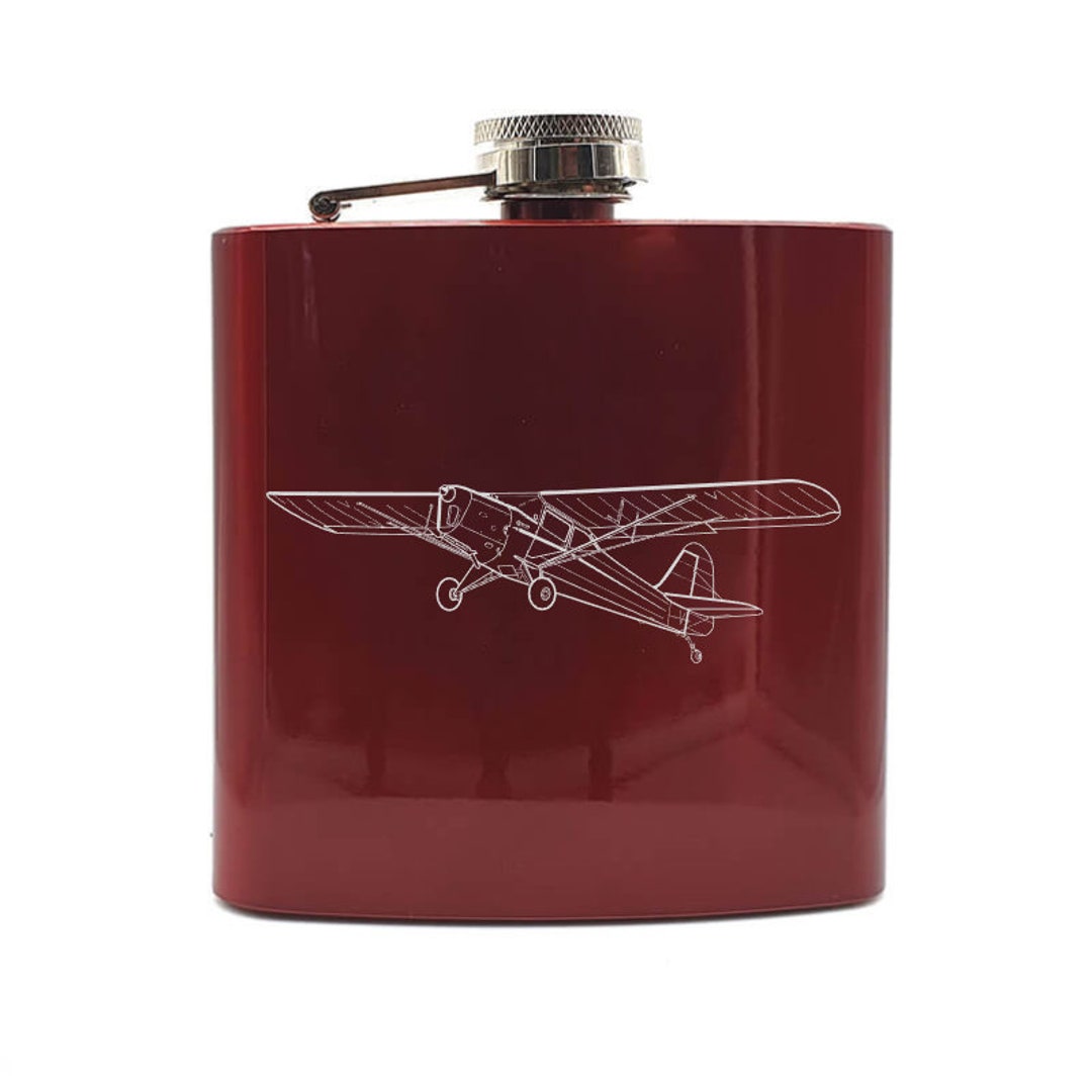Personalised Auster J Series Aircraft Hip Flask - 6oz- Stainless Steel ...