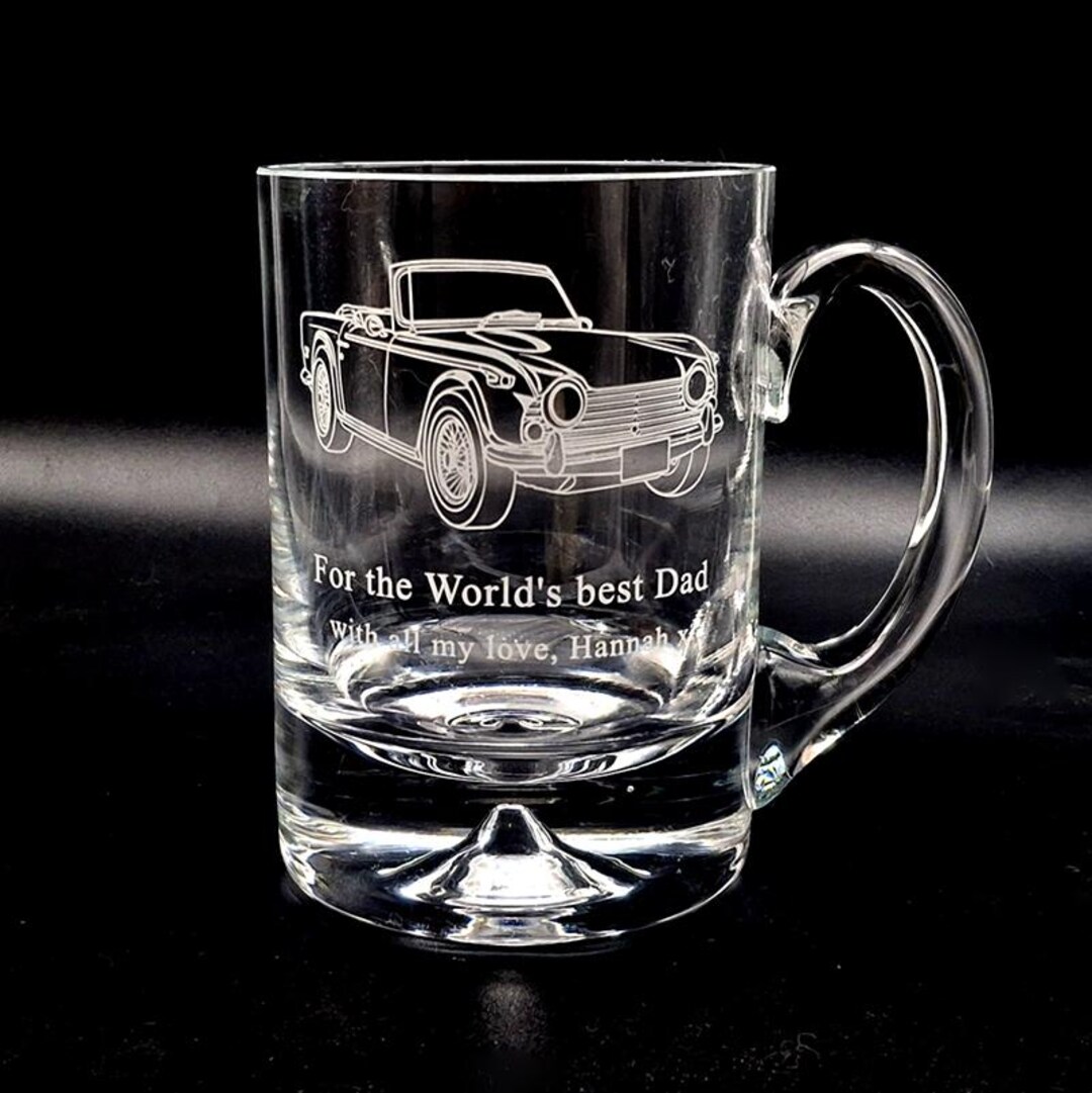 Personalised Triumph TR250 Car Glass Tankard - Choose Tankard Design ...