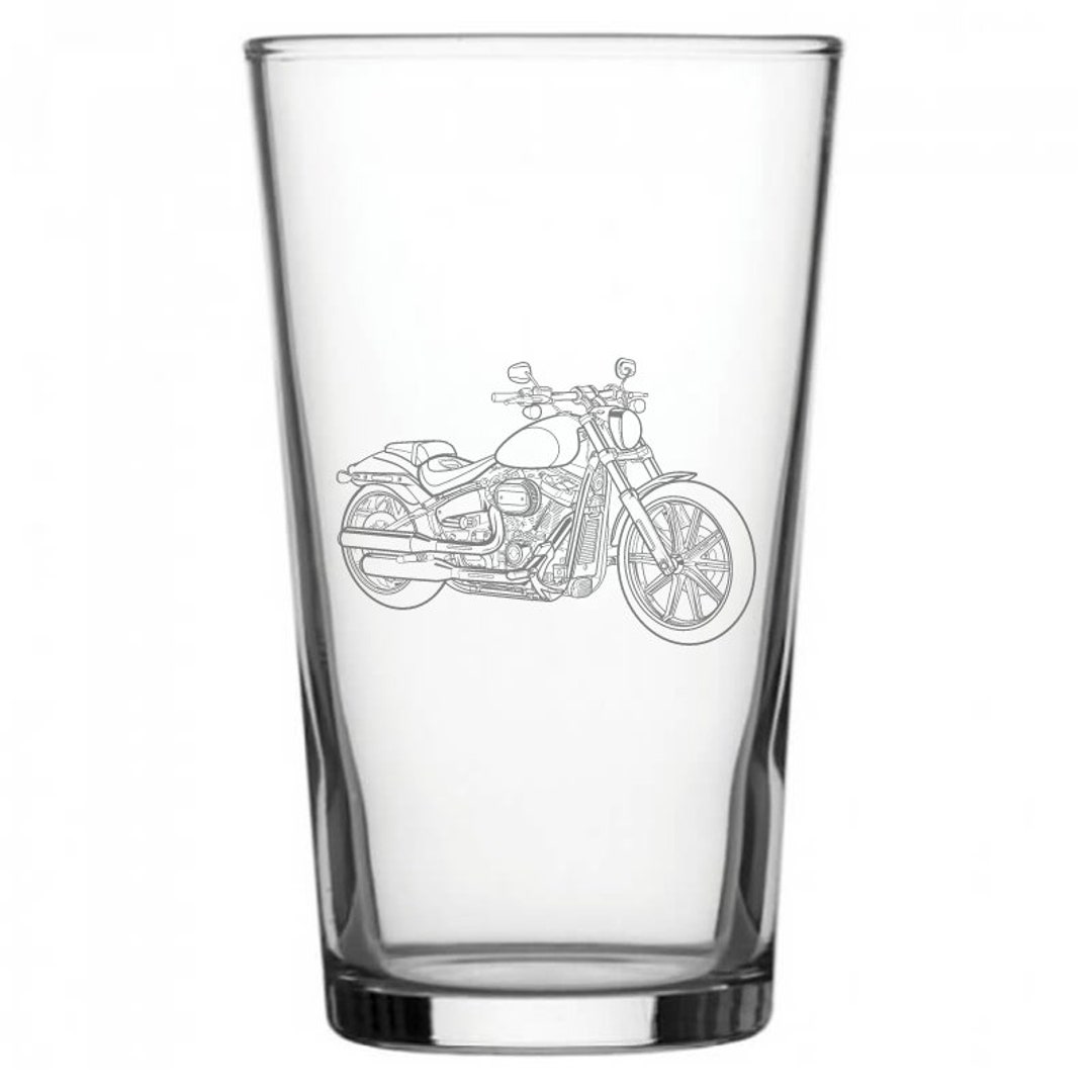Personalised HD Breakout Chopper Motorcycle Conical Beer Glass - Superb ...