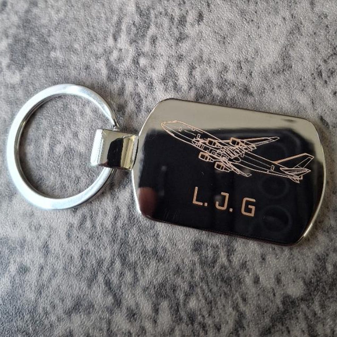 Personalised Boeing 747 Aircraft Keyring - Choose Design - Pilot ...