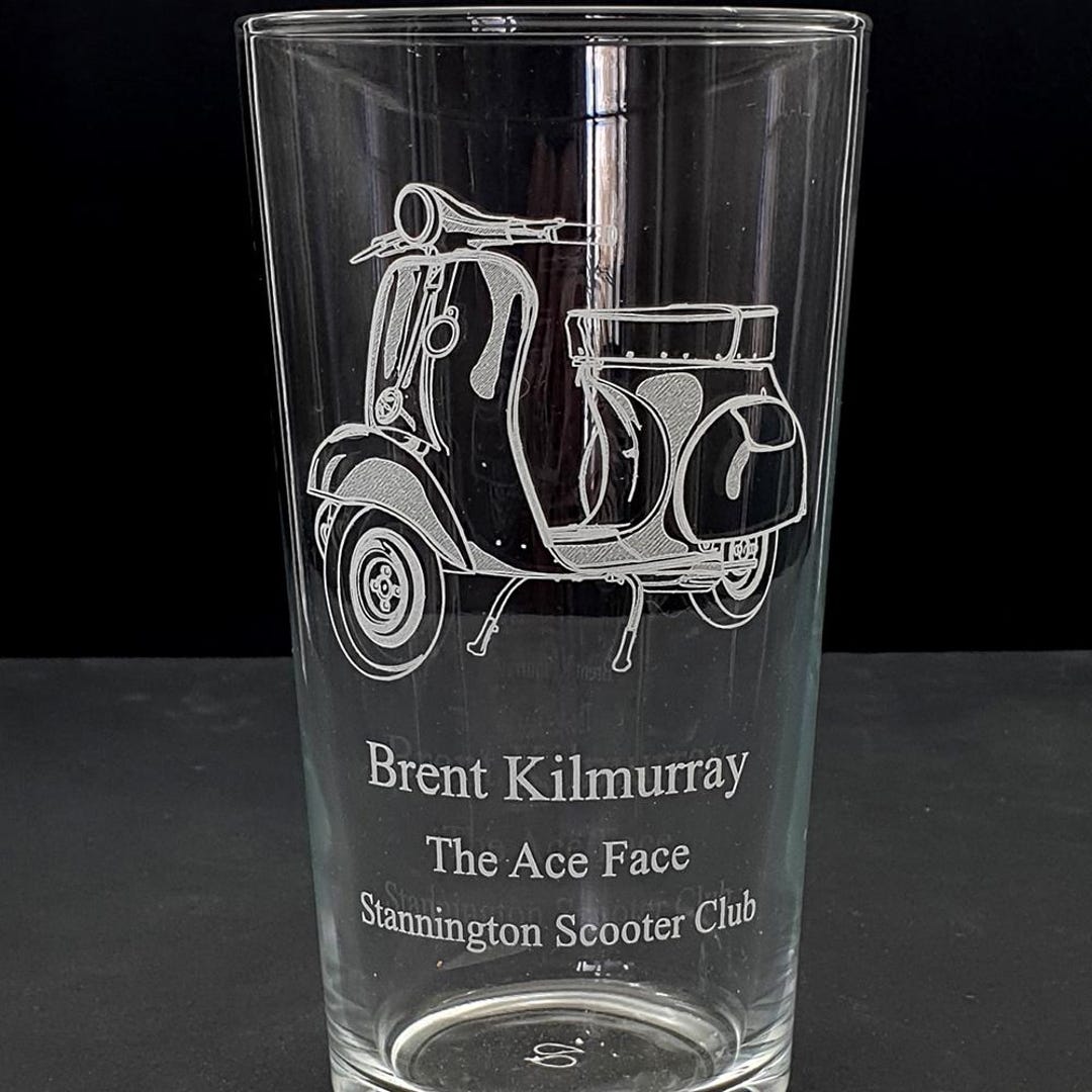 Vintage Italian Scooter Scooter Beer Glass | Scooter Club Rider Gift ...