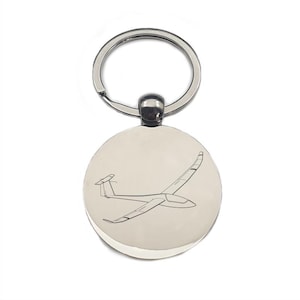 Personalised Discus Glider Aircraft Keyring - Choose Design - Private Pilot Engineer Aviation ...