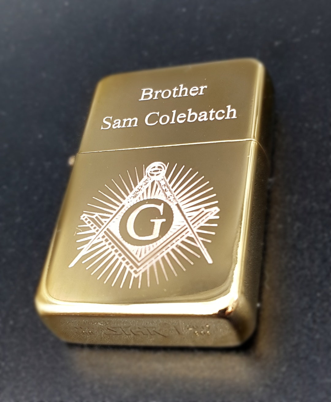 Masonic Symbol Compass & Set Square Grandmaster Starburst Engraved ...