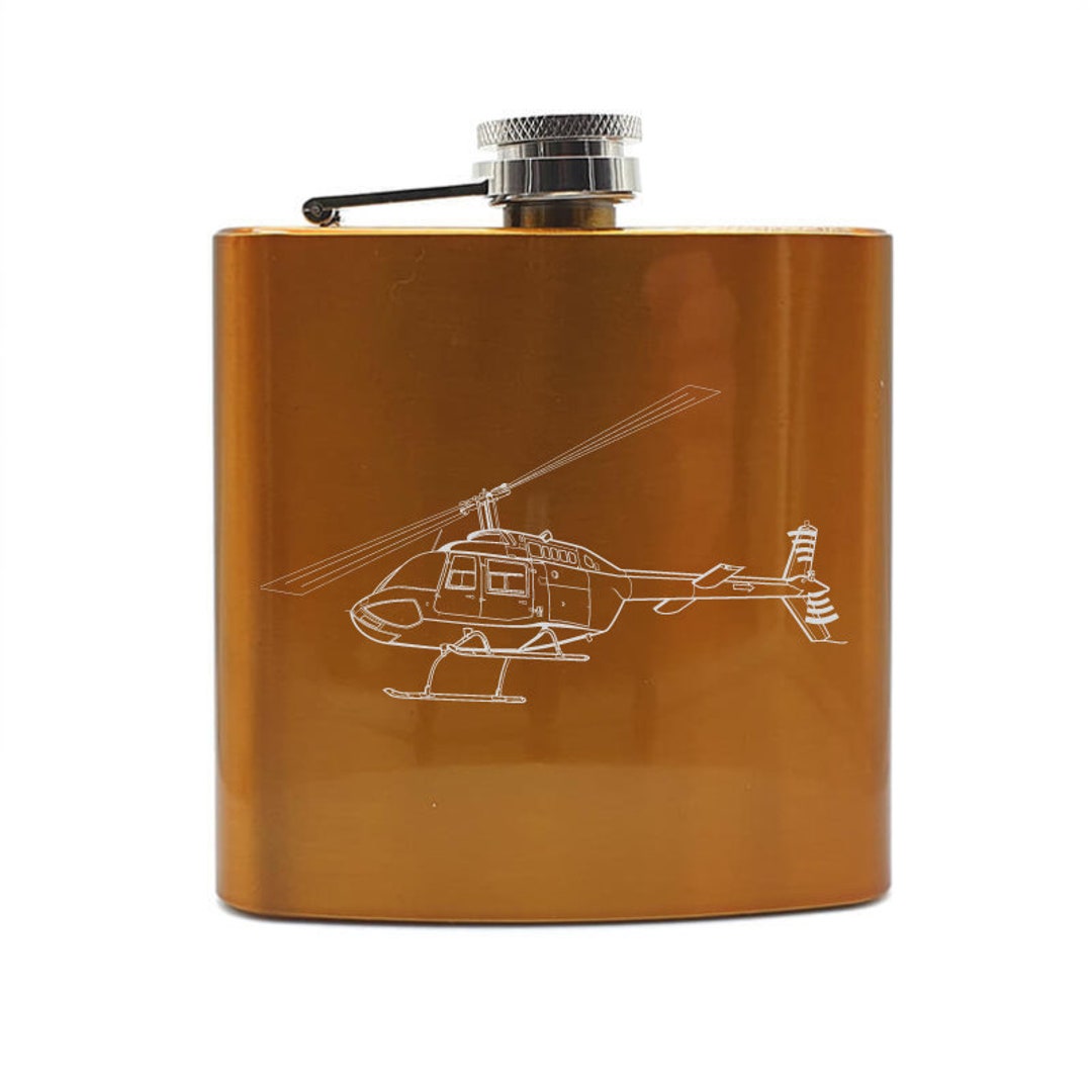 Bell Jet Ranger Helicopter Hip Flask - 6oz Choice of Colours - Civil ...