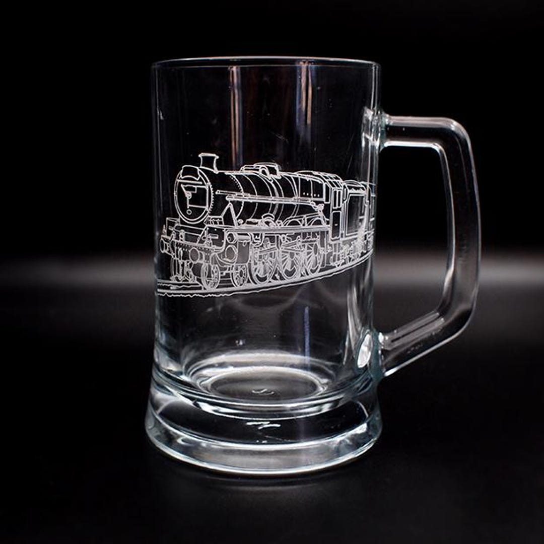 Personalised Steam Locomotive Train Railway Glass Tankard - Choose ...