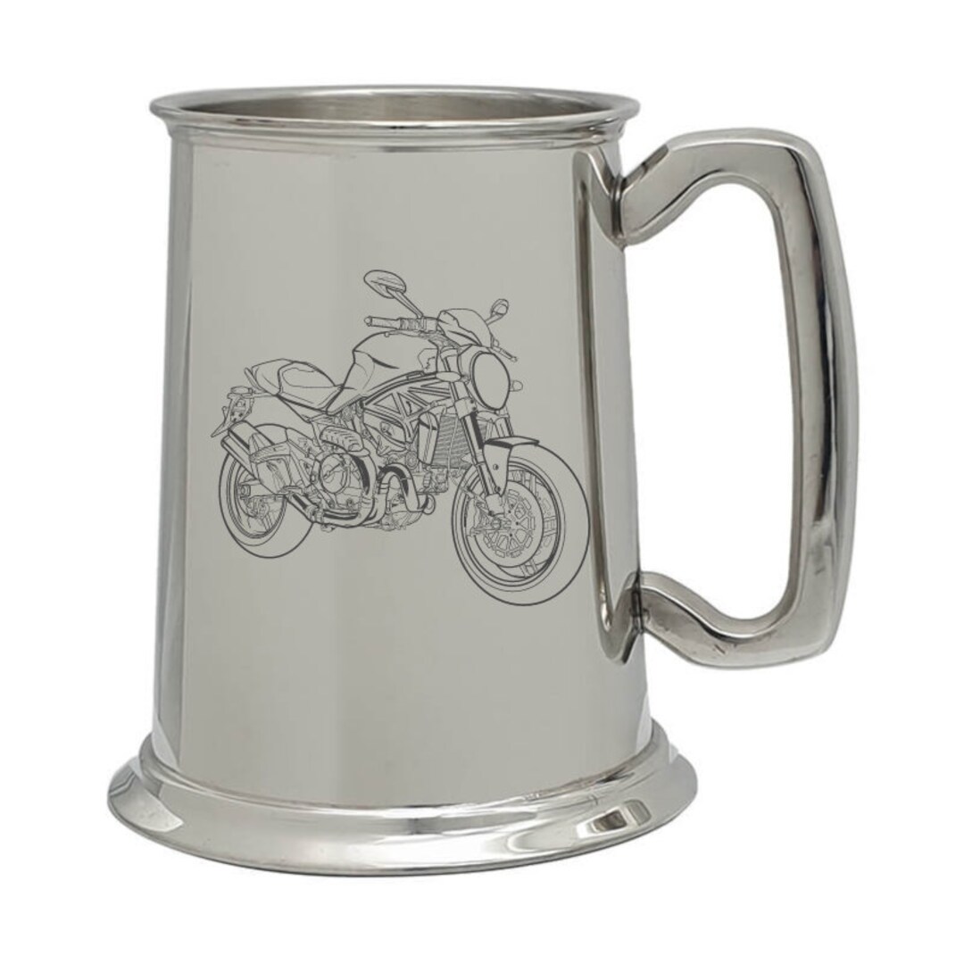Personalised Ducati Monster Motorcycle Pewter Tankard British Hand Made ...