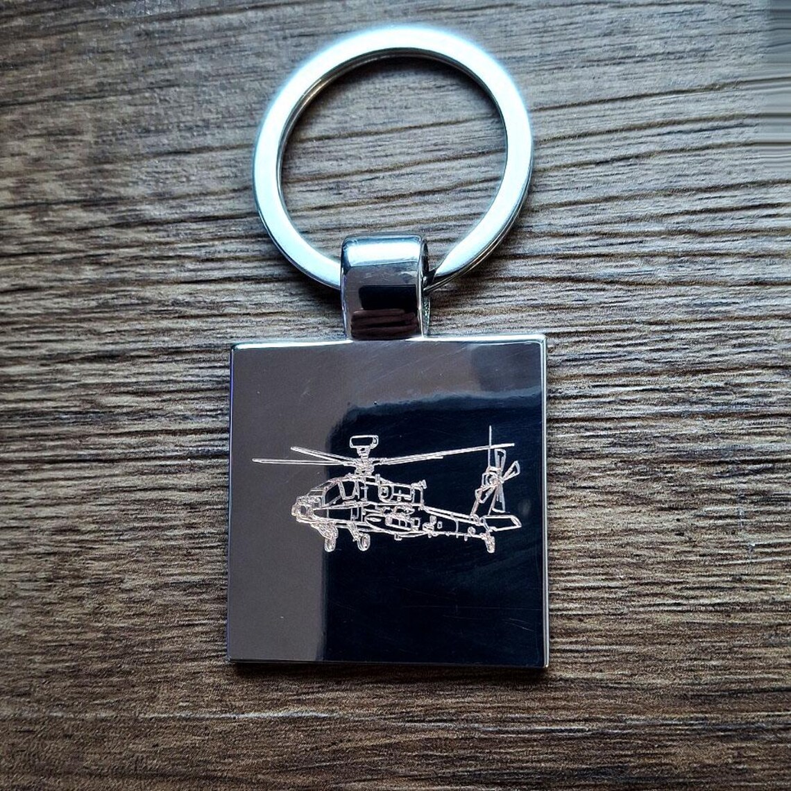 Personalised Apache Helicopter Keyring - Choose Design - Military Pilot ...