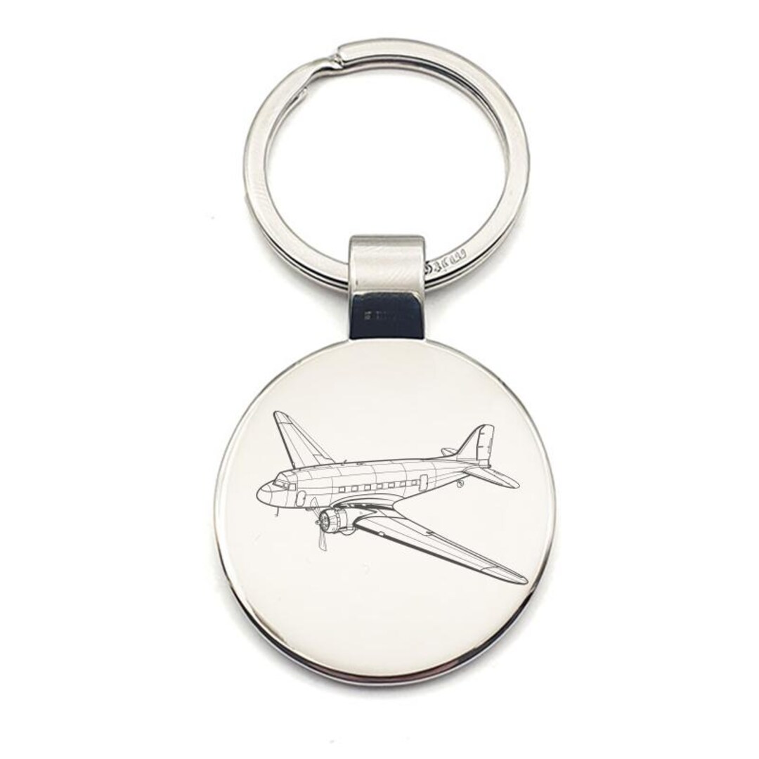 Personalised Douglas DC3 Aircraft Keyring - Choose Design - Vintage ...