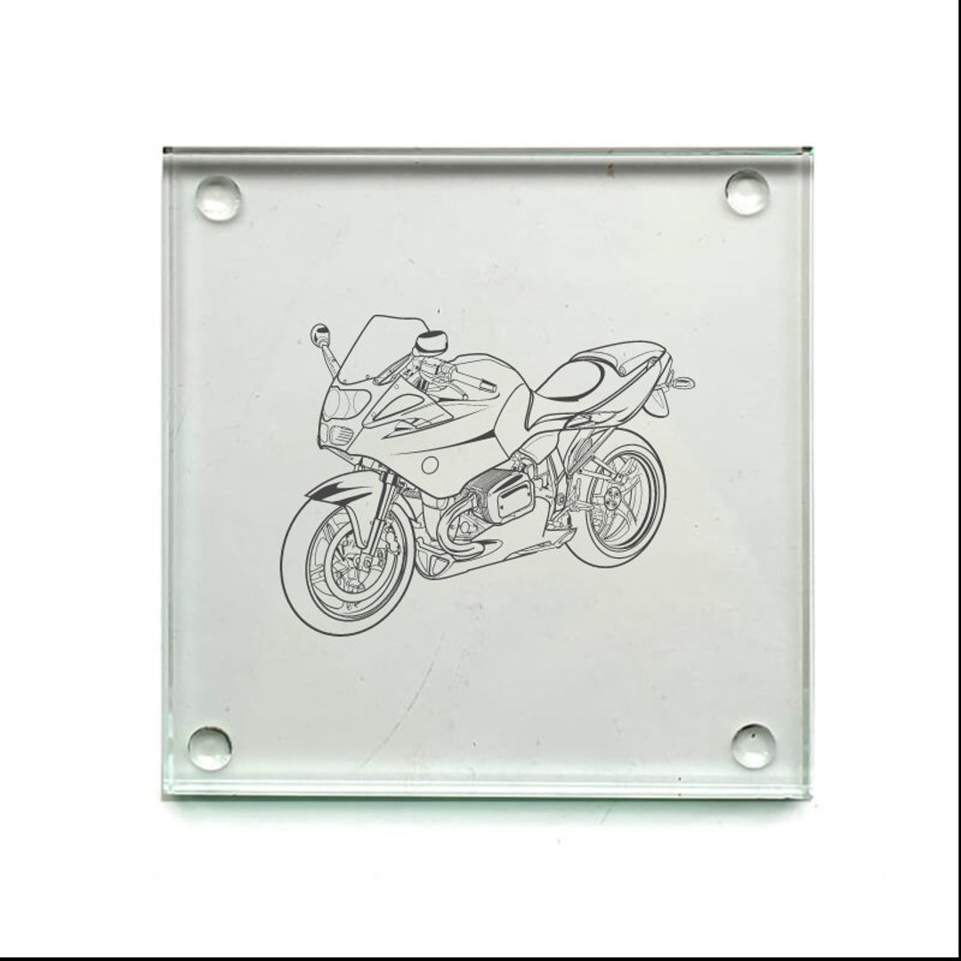 Personalised BMW R1100 Bike Drinks Coaster Glass Engraved Superb Bikers ...