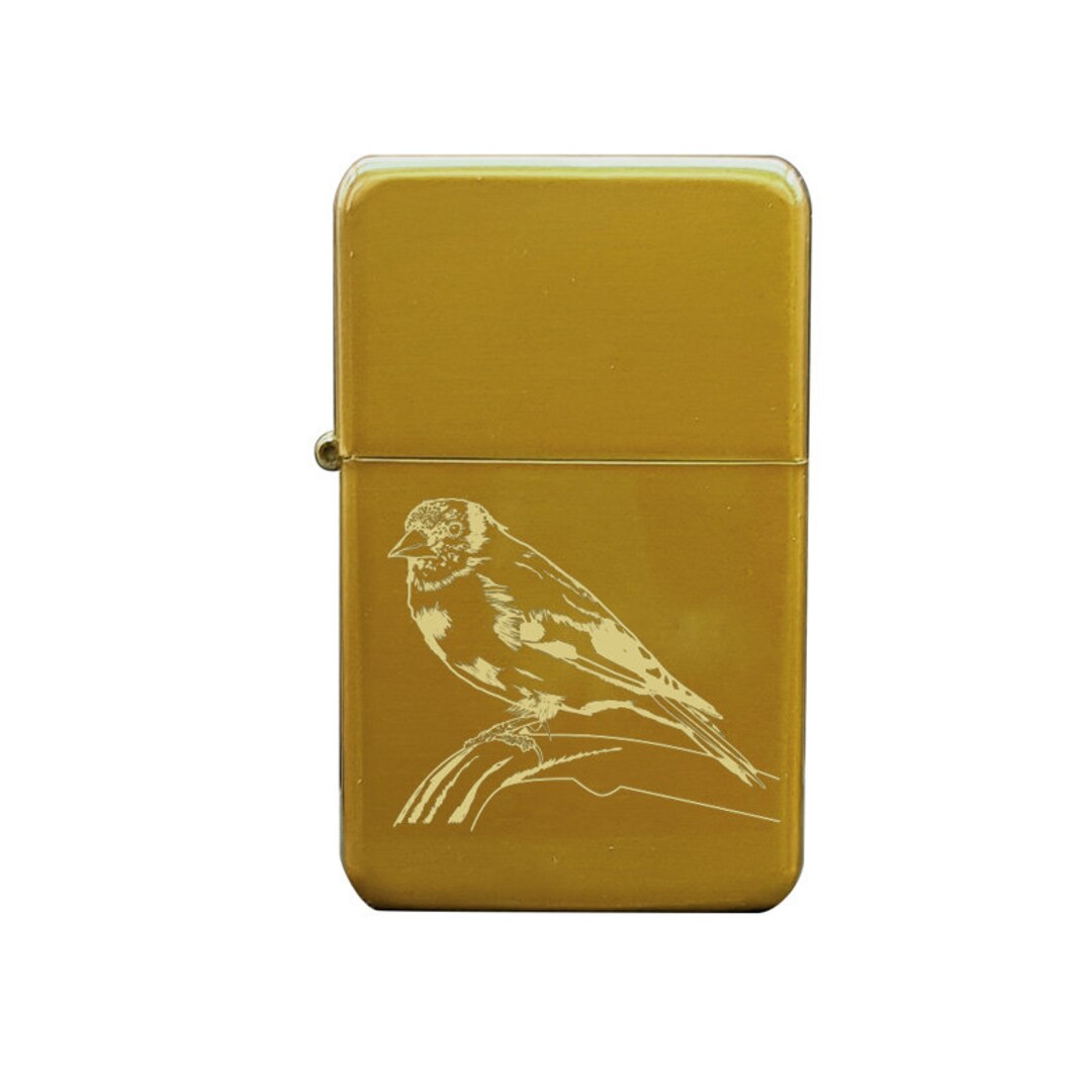 Premium Quality Gold Finch Bird Engraved Star Lighter - Perfect Animal ...
