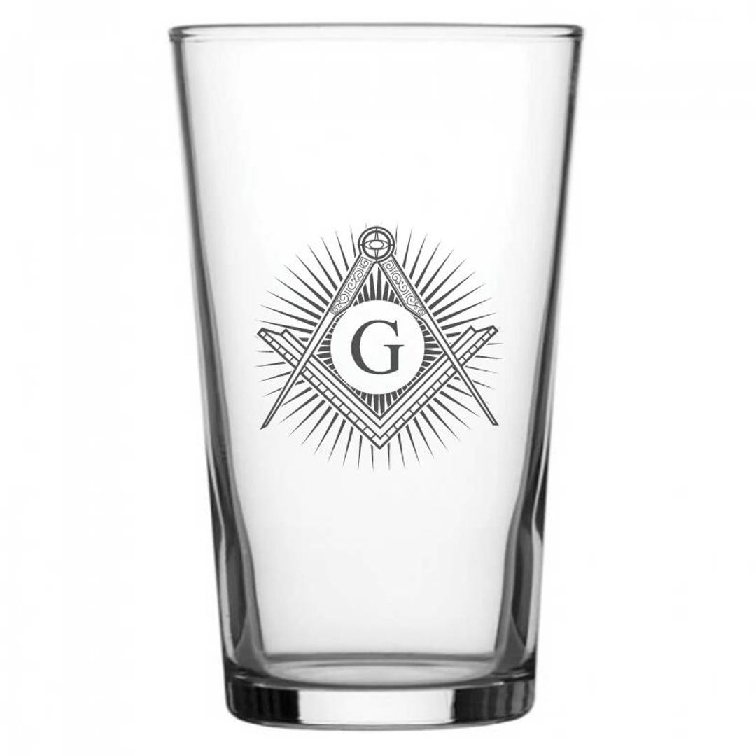 Masonic Symbol With G and Star Burst Glass | Tumbler, Beer, Wine ...