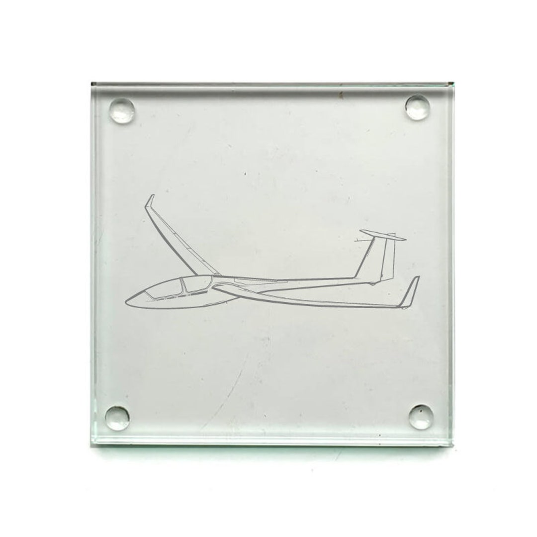 ASH25 Glider Aircraft Square Glass Drinks Table Coaster - Gift Boxed ...