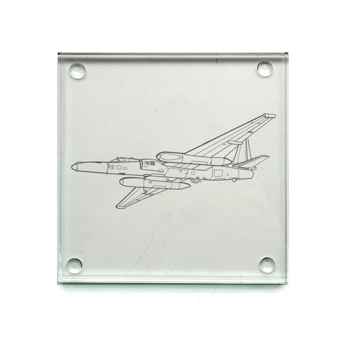 Lockheed U-2 Aircraft Square Glass Drinks Coaster - Presentation ...