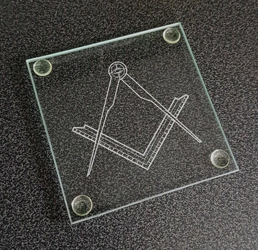 Masonic Symbol Drinks Coaster Selection - Mason's Gift Idea for Home ...
