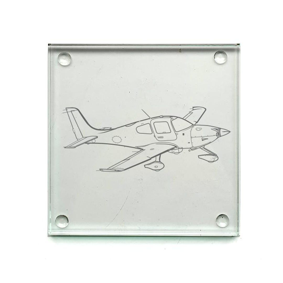 Cirrus SR20 Aircraft Square Glass Drinks Table Coaster - Pilot Aviation ...
