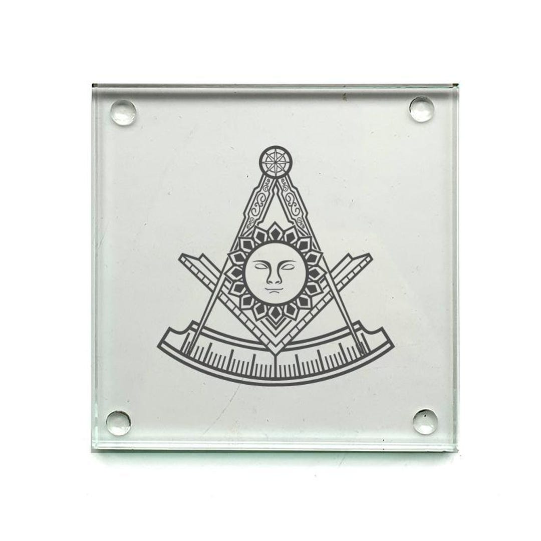 Masonic Logo Symbol Face Drinks Coaster Selection - Mason's Gift for ...