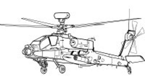 Apache Helicopter Coloring Pages
