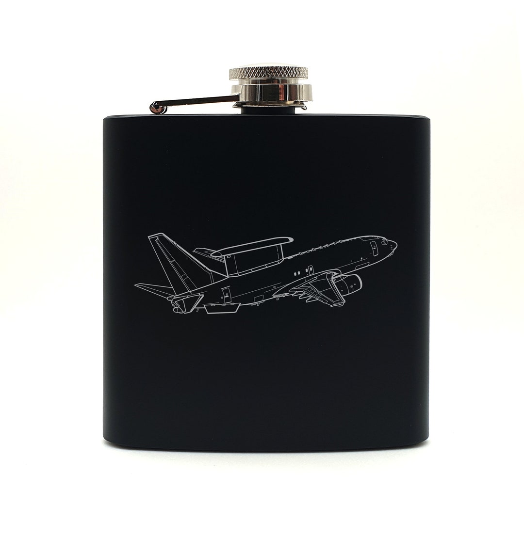 Personalised Boeing E7 Wedgetail Aircraft 6oz Steel Hip Flask - Choice ...