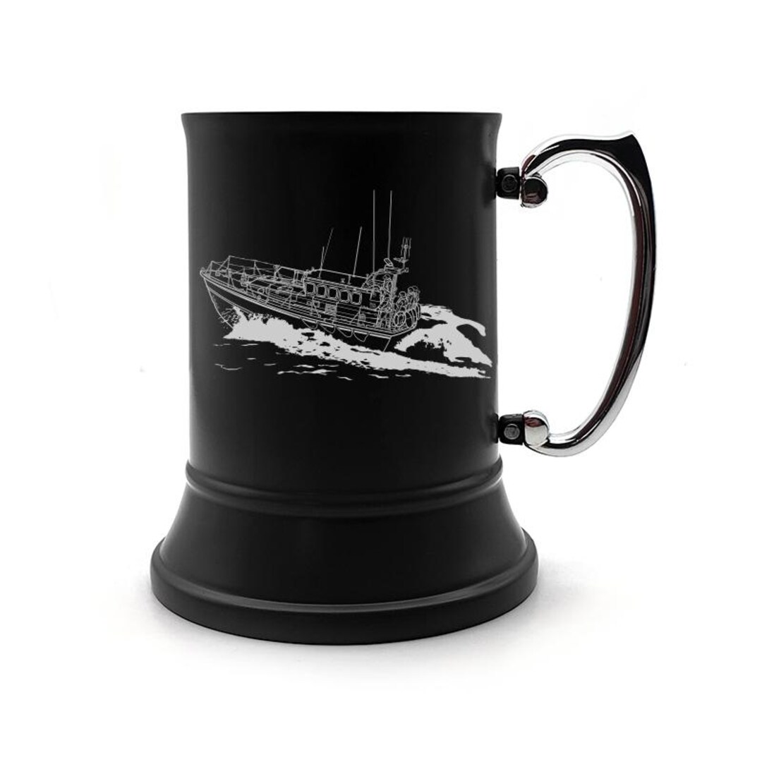 Personalised Mersey Class Lifeboat Steel Tankard - 4 Colours - Nautical ...