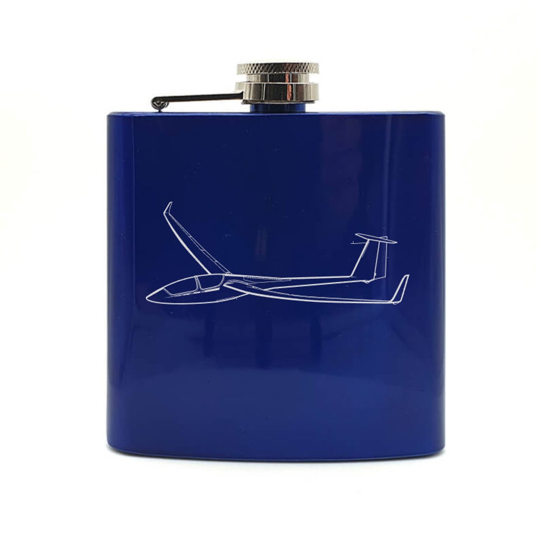 Personalised ASH25 Glider Aircraft Hip Flask - Range of Colours ...
