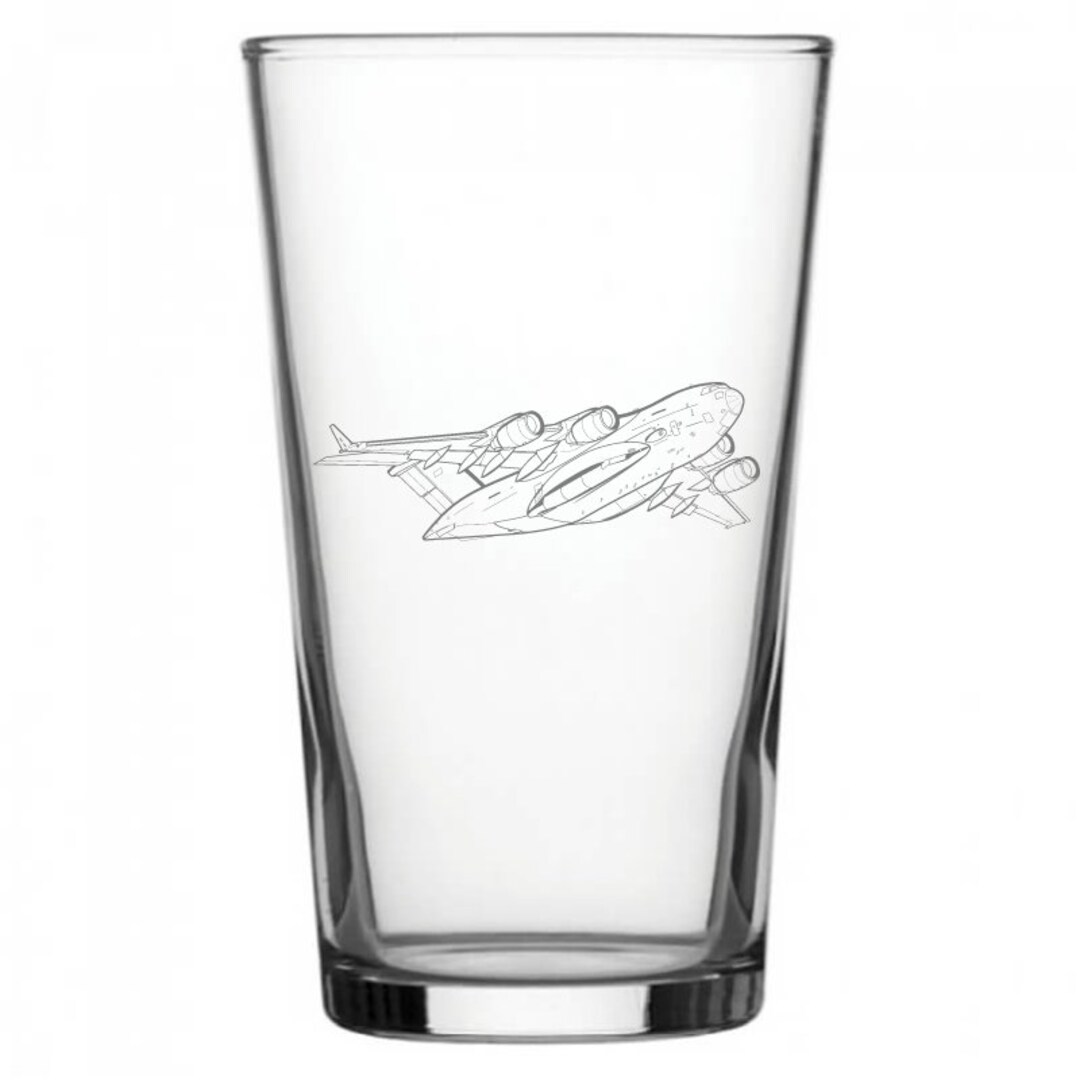 Personalised C17 Globemaster Aircraft Conical Beer Glass - Superb ...