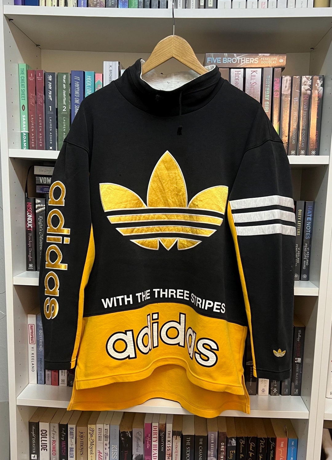 Vintage Adidas Big Logo Fleece Sweatshirt Jaspo Large Size - Etsy