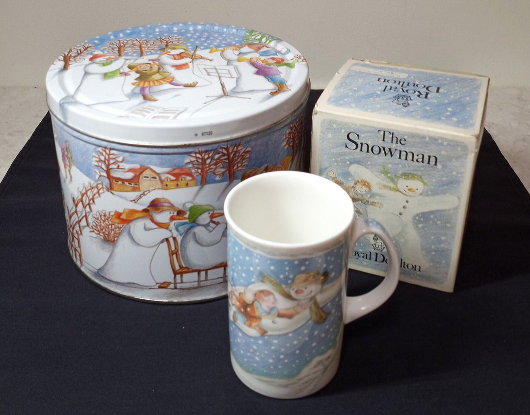 Vintage Royal Doulton Snowman Mug and Snowman Cookie Tin. Based on ...