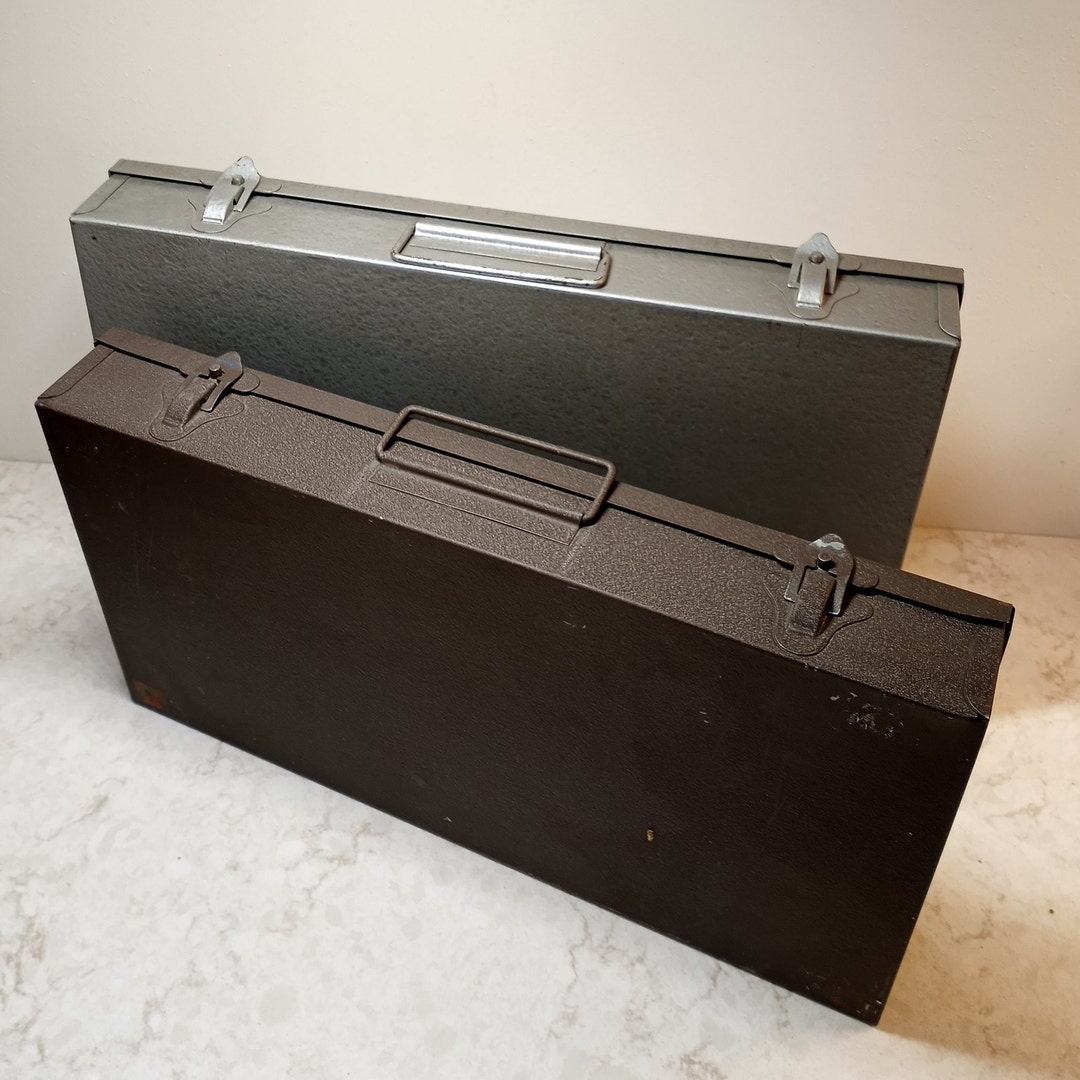 Vintage Slide Storages, Industrial Metal Storage Case for Photographic ...